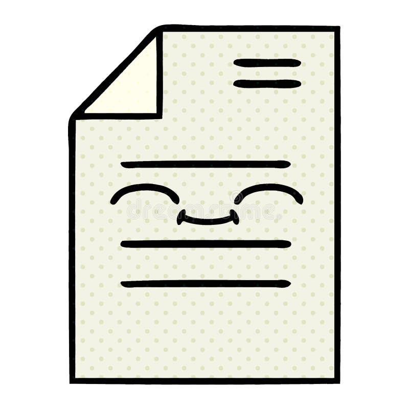 A Creative Comic Book Style Cartoon Sheet of Paper Stock Vector ...