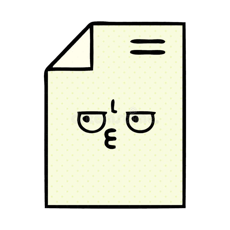 A Creative Comic Book Style Cartoon Sheet of Paper Stock Vector ...