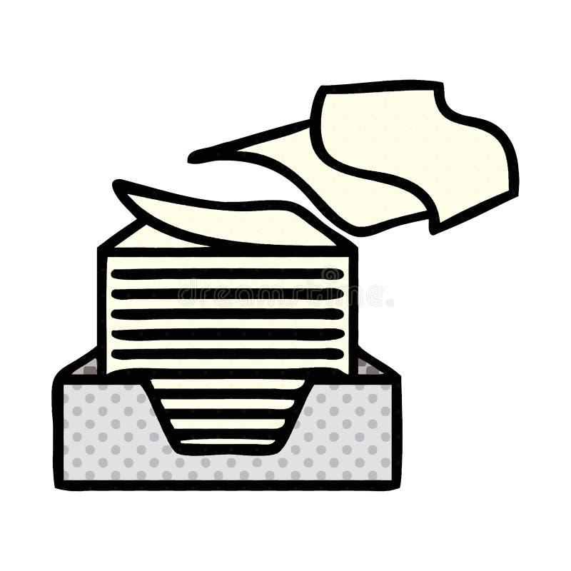 Cartoon Stack Of Papers