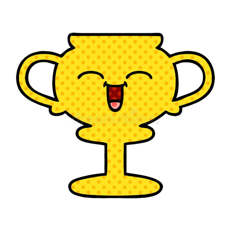 A Creative Comic Book Style Cartoon Trophy Stock Vector - Illustration ...