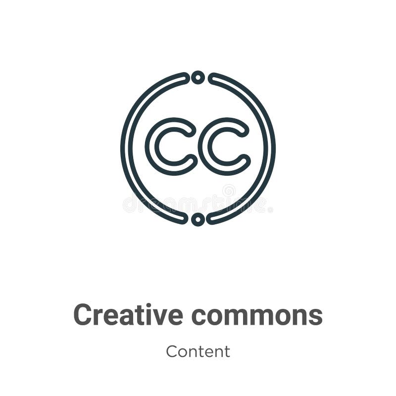 Creative Commons Outline Vector Icon. Thin Line Black Creative Commons ...