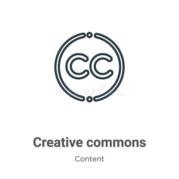 Creative Commons Outline Vector Icon. Thin Line Black Creative Commons ...