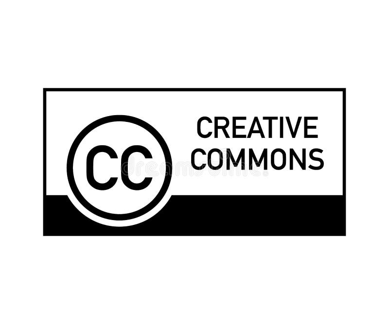 Creative Commons Rights Management Sign with Circular CC Icon. Vector ...