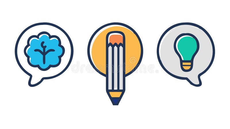 Creative Communication Icon, Idea Sharing Dialogue, Vector Design ...