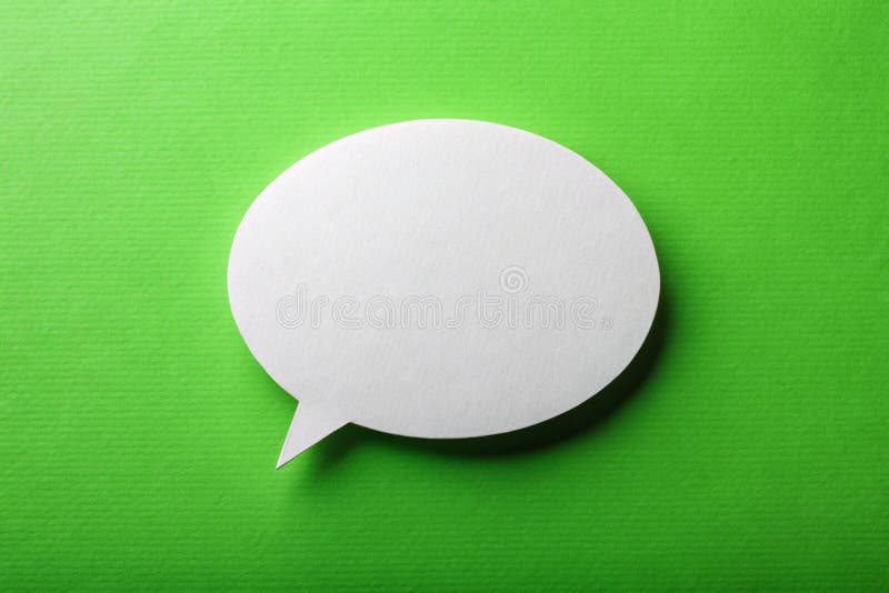 Creative Communication: Paper Speech Bubble on Green Background Stock ...