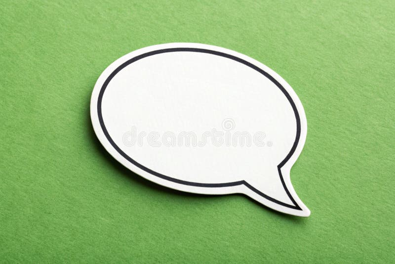 Creative Communication: Paper Speech Bubble on Green Background Stock ...