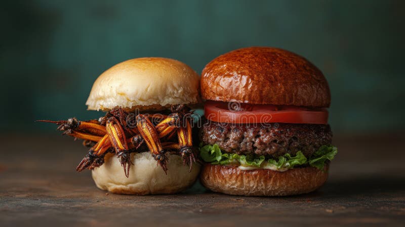 Creative Comparison of Traditional Beef Burger and Crickets Based ...