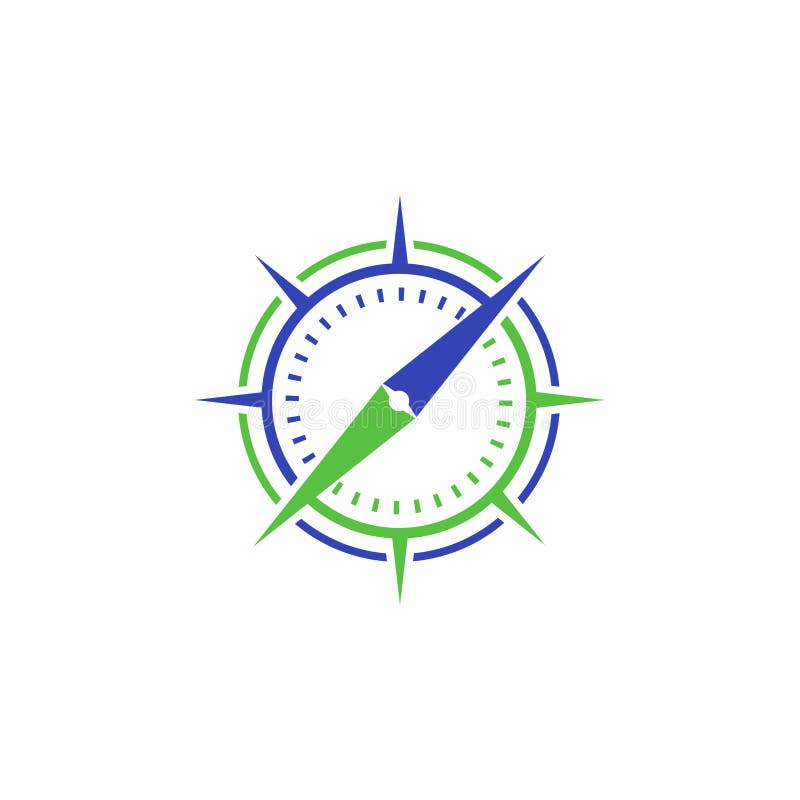 Creative Blue Compass Concept Logo Design Template Stock Vector