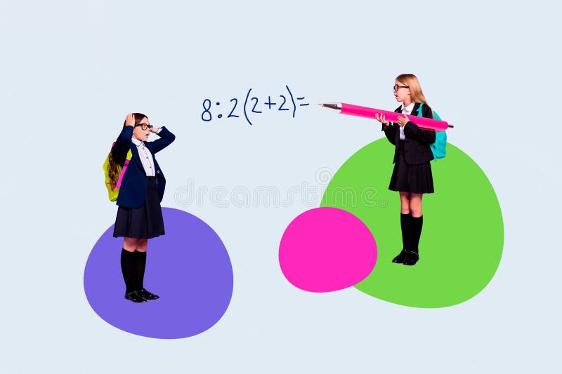 Creative Composite Artwork Sketch Photo Collage of Clever Smart Girl ...