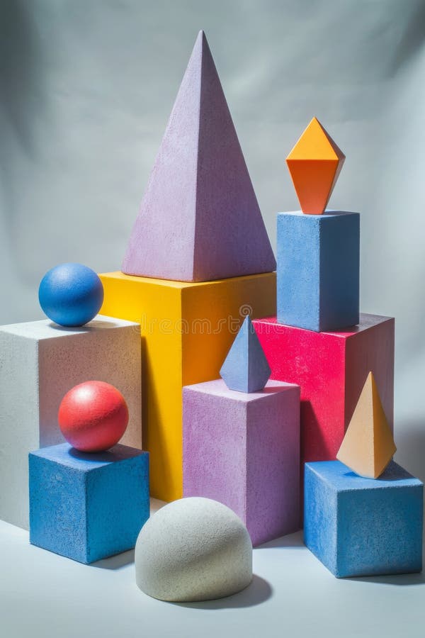 Vibrant Geometric Shapes Studio Arrangement Stock Illustration ...