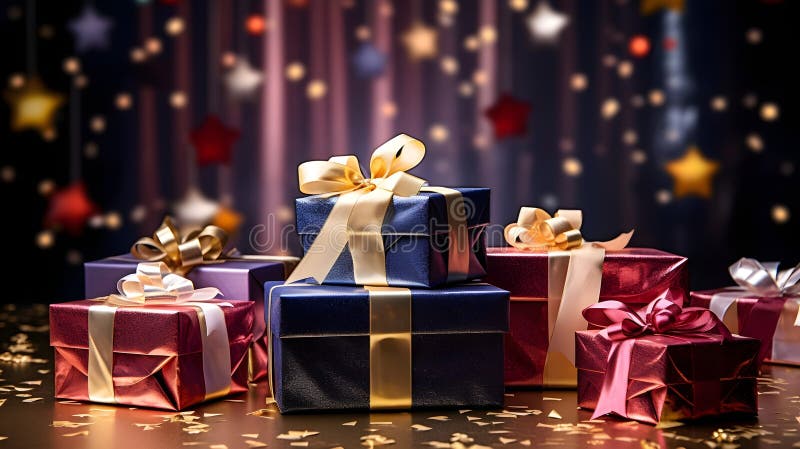 A Creative Composition of Elegantly Wrapped Presents Arranged in an ...