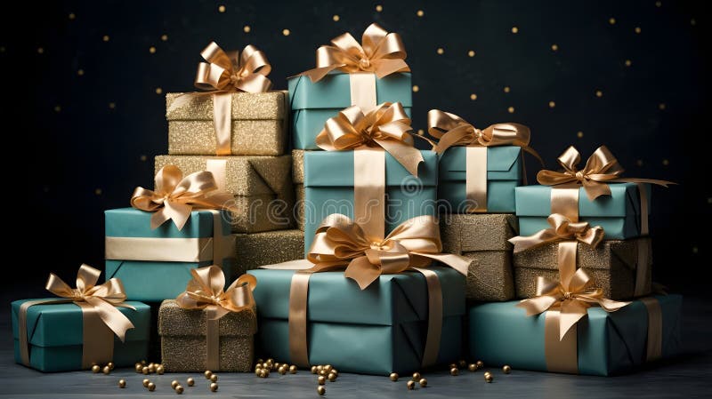 A Creative Composition of Elegantly Wrapped Presents Arranged in an ...