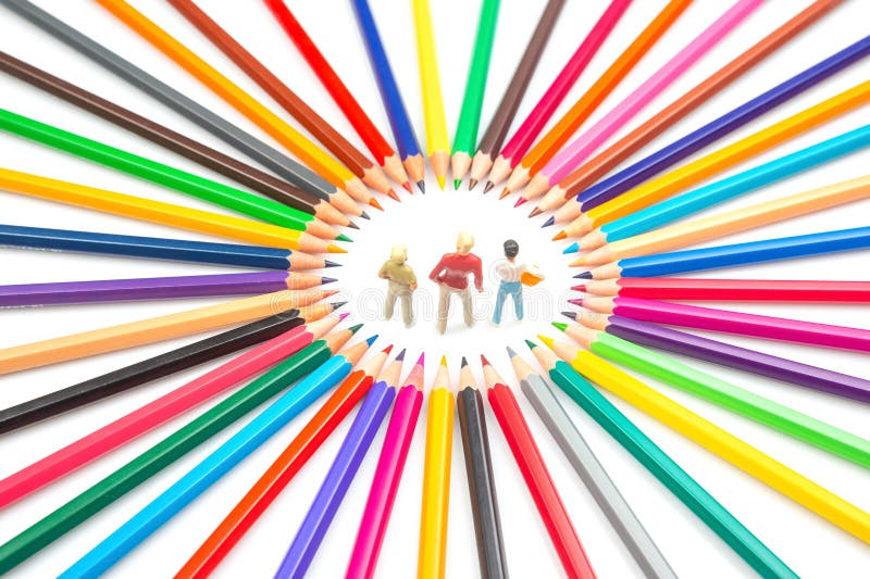 A Creative Composition Featuring Three Small Figures within a Circle of ...