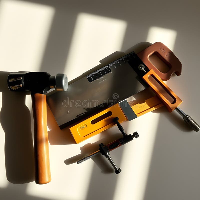 A Creative Composition Featuring a Variety of Hand Tools for Carpentry ...
