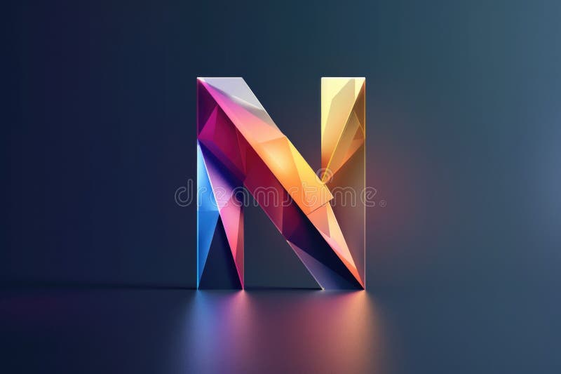 A Creative Composition of Geometric Shapes Forming the Letter N Stock ...