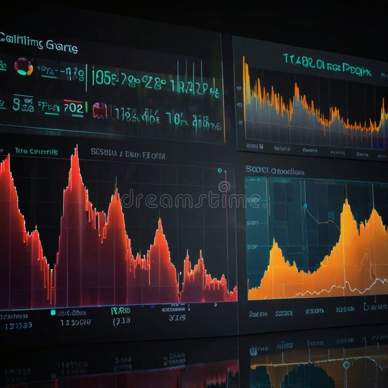 A Creative Composition of Graphs and Charts Displayed on Digital ...