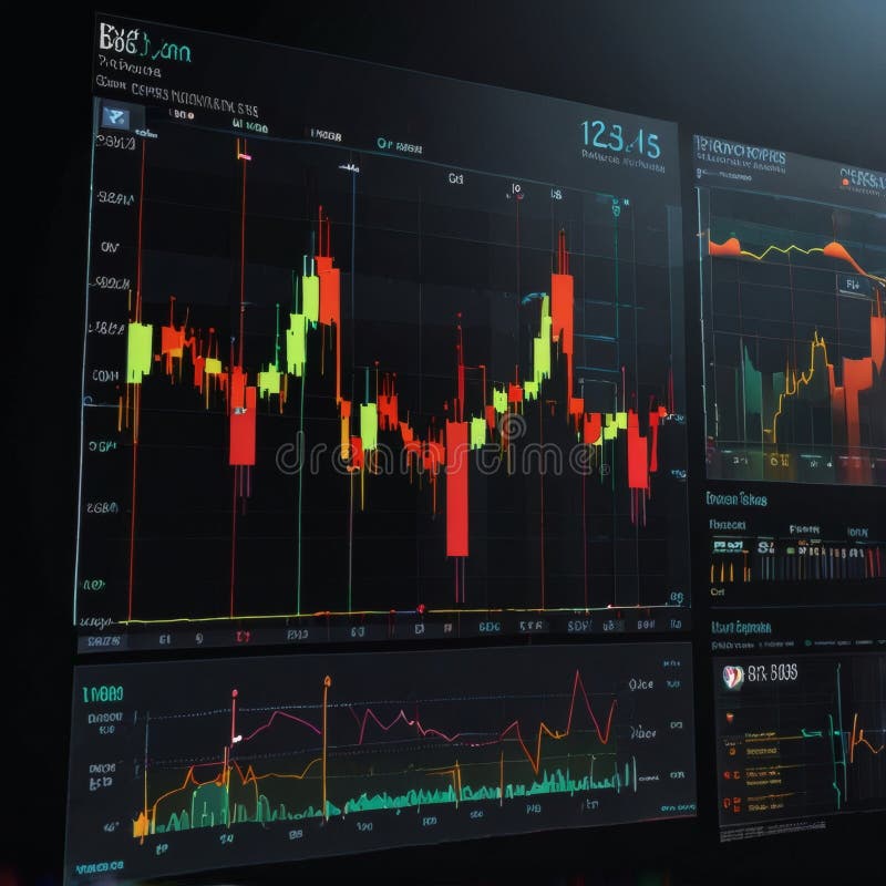 A Creative Composition of Graphs and Charts Displayed on Digital ...