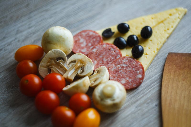 Creative Composition of Ingredients Stock Photo - Image of lunch ...