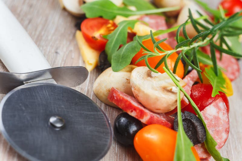 Creative Composition of Ingredients Stock Photo - Image of cherry, meat ...