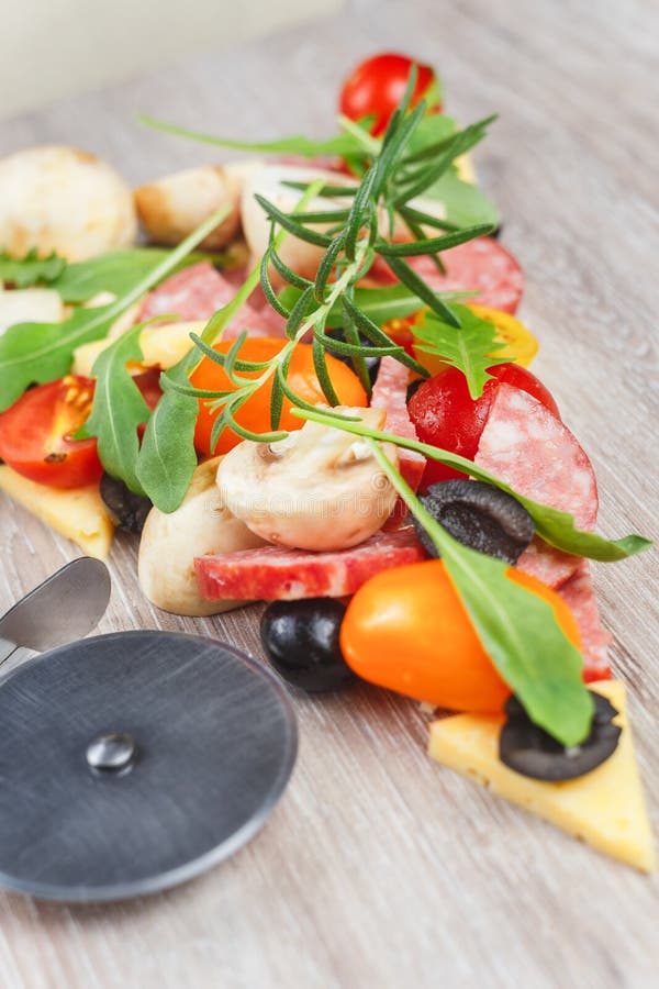 Creative Composition of Ingredients Stock Photo - Image of mozzarella ...