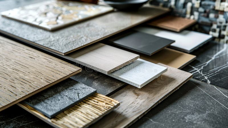 Creative Composition of Interior Material Samples Contains Panels and ...