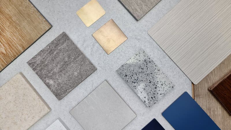 Interior Material Samples Combination Including Wooden Veneers ...