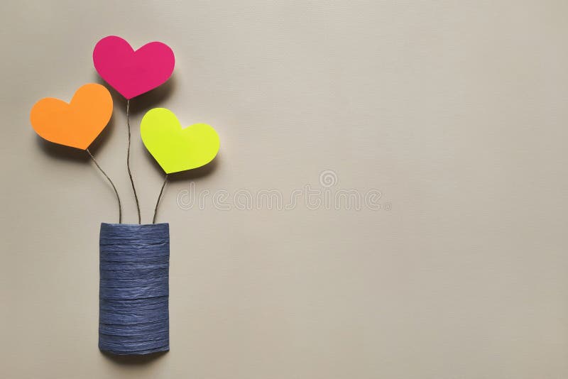 Creative Composition of Multi Colored Valentine Hearts in Form of ...