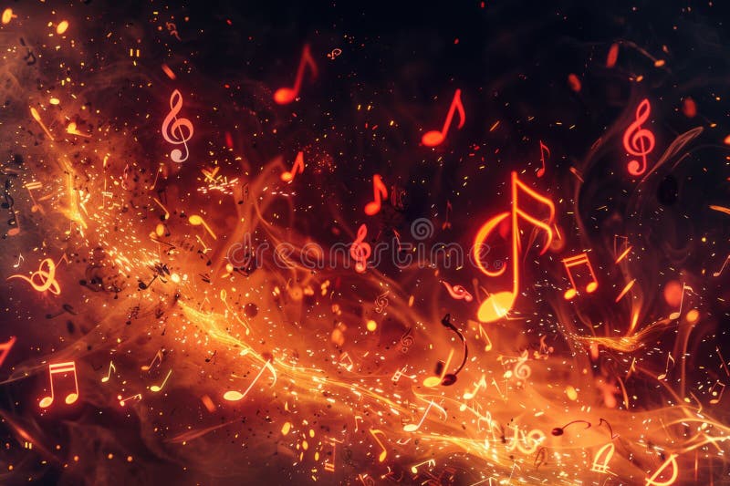 A Creative Composition of Musical Notes Suspended in Mid-air, Perfect ...