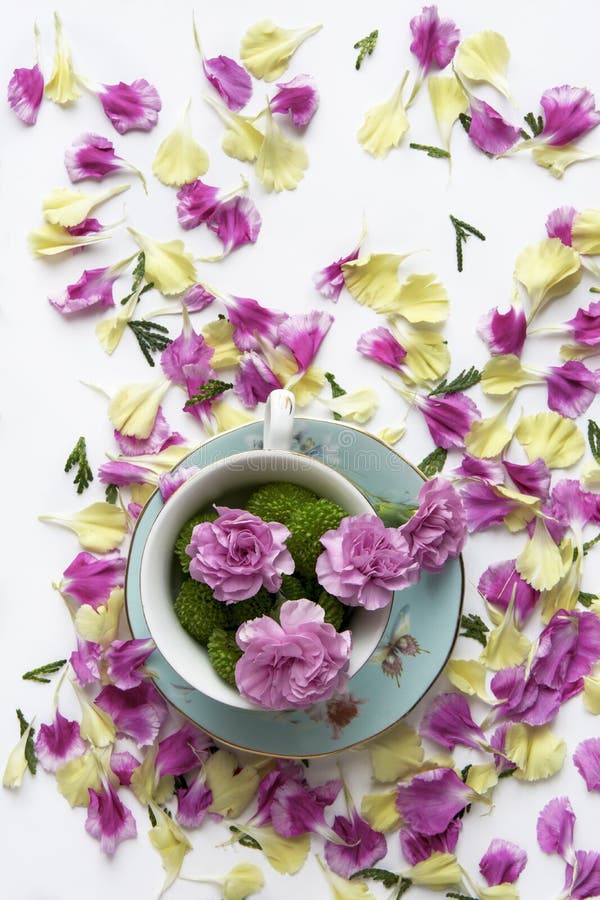 Creative Composition with Natural Flowers. Stock Photo - Image of ...