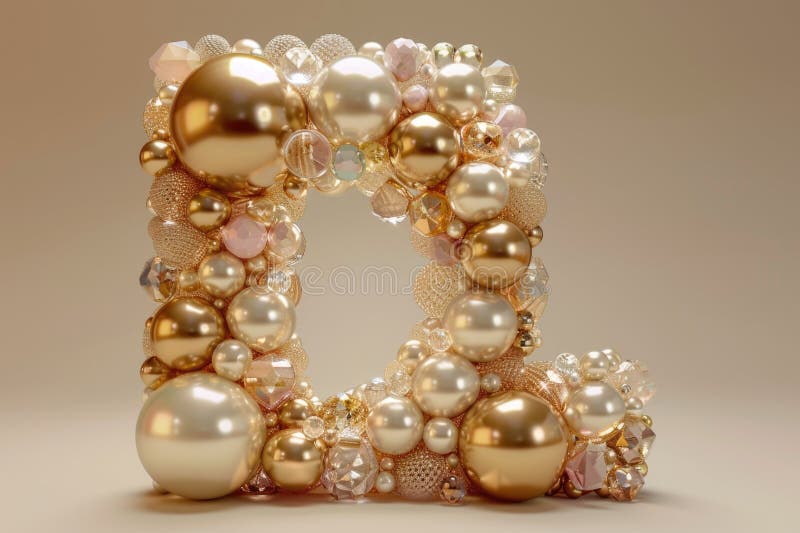 A Creative Composition of Pearls Forming the Letter D, Great for Use in ...