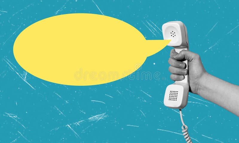 Creative Composition Photo Art Collage of a Hand Holding a Telephone ...