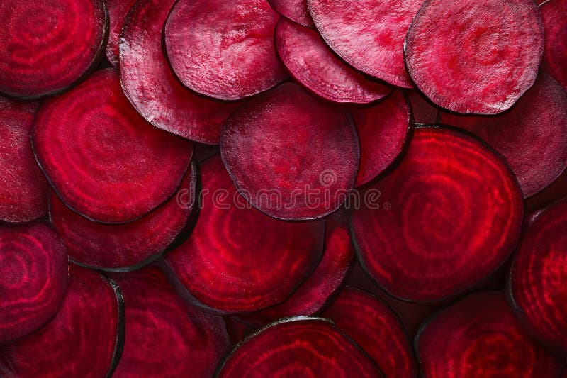 Creative Composition of Sliced Beetroot, Highlighting Its Vibrant Red ...