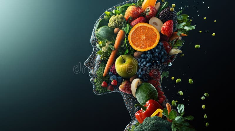 Creative Composition of Vegetables and Fruits Forming a Human ...