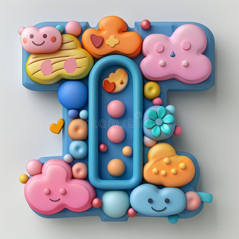 Creative Composition Where the Letter I is Formed by Multiple Unique ...