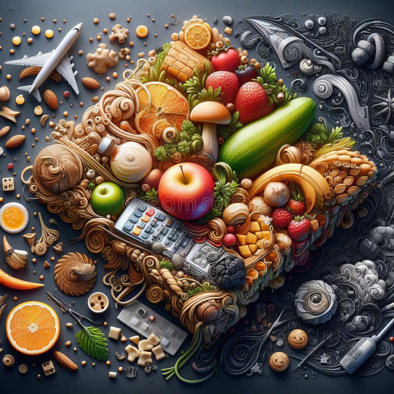 Creative Compositions or Artistic Renderings of the Pr Stock Image - Image of item, product ...