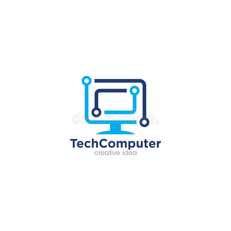 Creative Computer Concept Logo Design Template Stock Vector ...