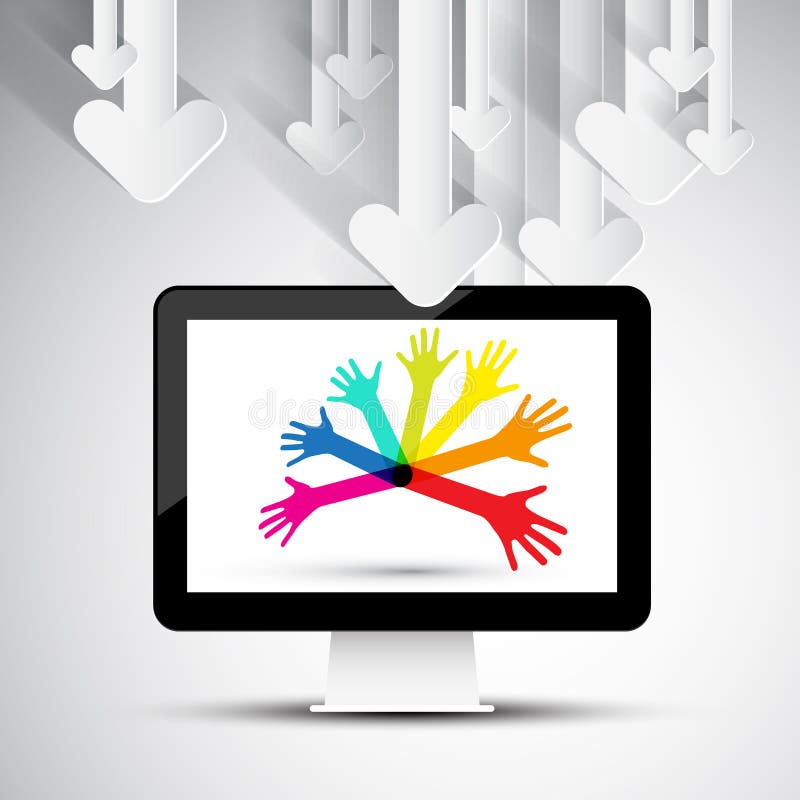 Creative Computer Design with Paper Arrows Stock Illustration ...
