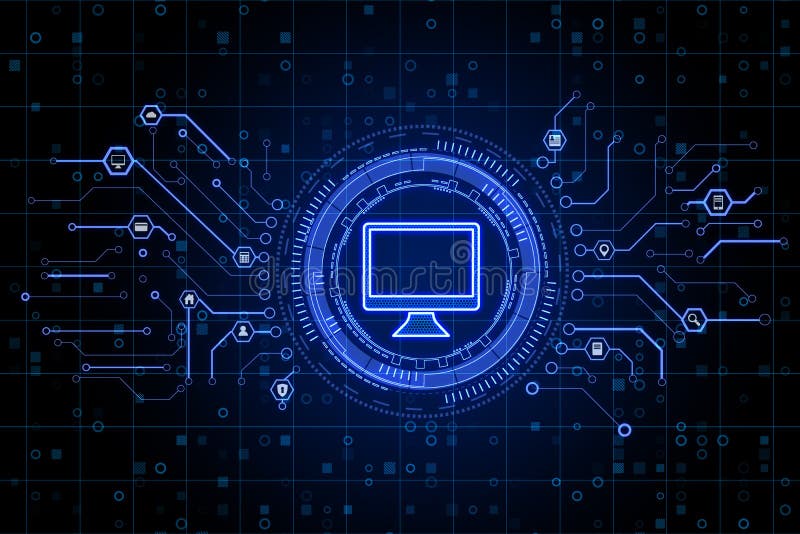 Creative Computer Concept Logo Design Template Stock Vector ...