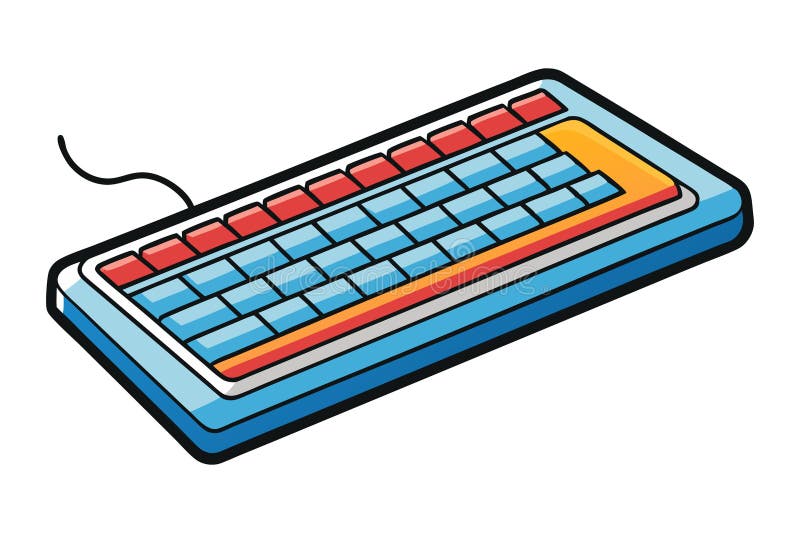 Creative Computer Keyboard Icon in Colorful Style, Featuring Dynamic ...