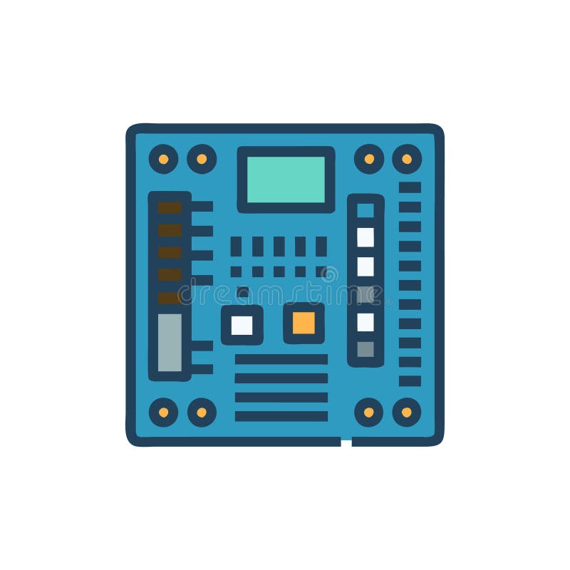 Creative Computer Motherboard Design Icon Stock Illustration ...