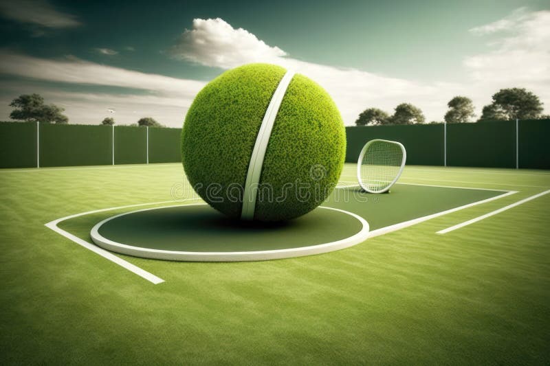 A Creative Concept for a Big Tennis Field. AI Generation Stock ...