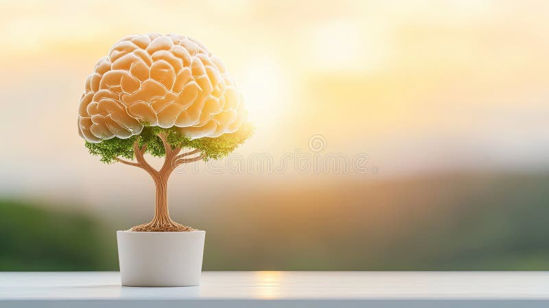 Creative Concept of Brain As Tree Symbolizing Growth and Knowledge ...