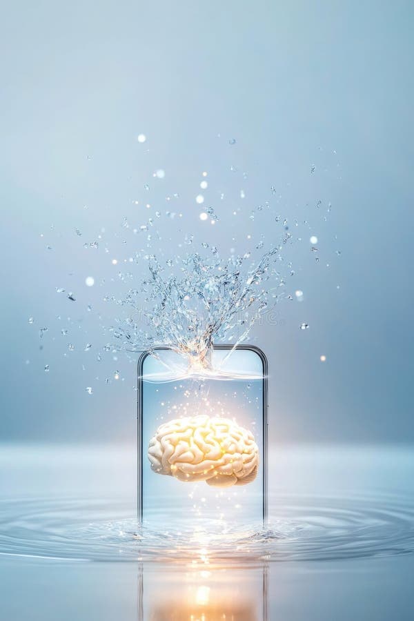 Creative Concept of Brain Stimulation Explosion in Water Stock ...