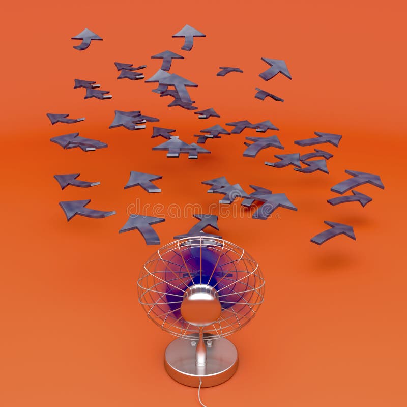 Creative concept with fan stock illustration. Illustration of blue ...