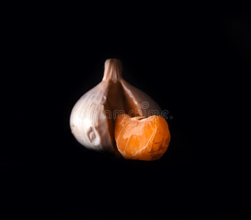 Creative Concept with Garlic Stock Image - Image of background, gold ...