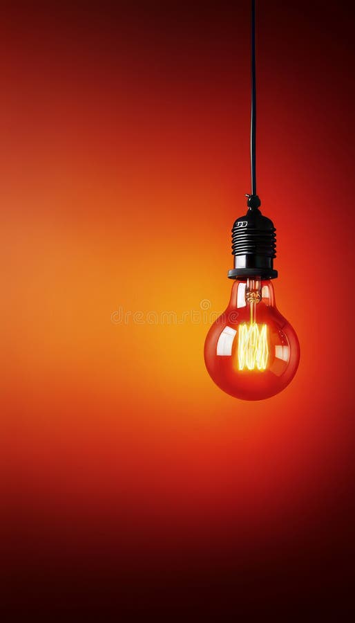 Creative Concept of a Glowing, Vibrant Retro Lightbulb Shining with ...