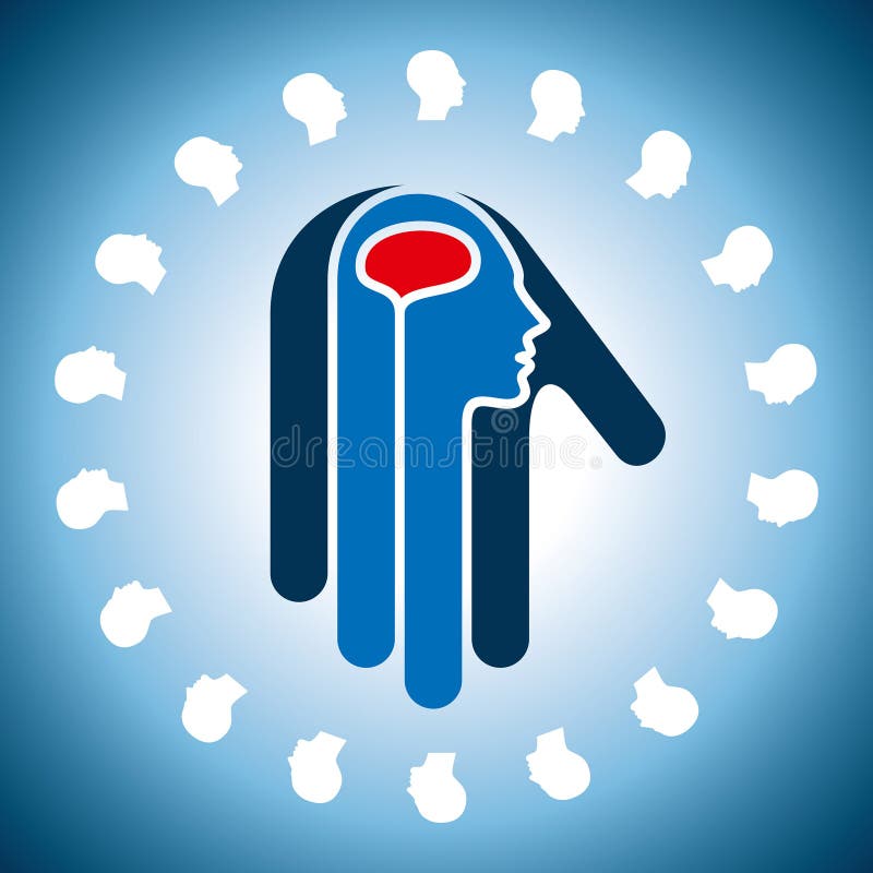 Creative Concept of the Human Brain in Hand Icon Stock Vector ...