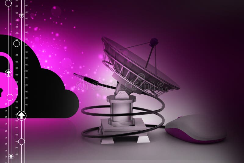 Creative Concept Icon of Satellite Dish for Internet Stock Illustration ...