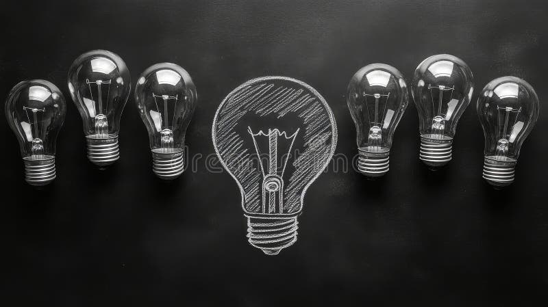 Creative Concept of Ideas and Innovation with Chalkboard Light Bulb ...