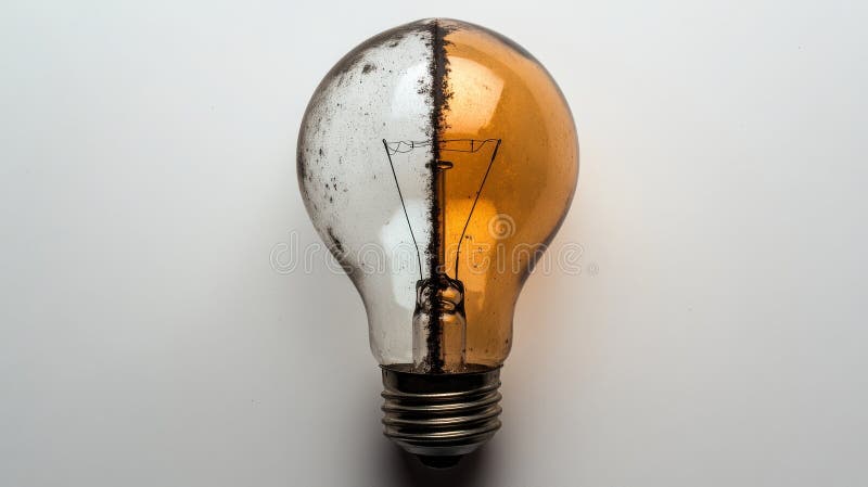 Creative Concept Image of Half-rusted Light Bulb on Neutral Background ...